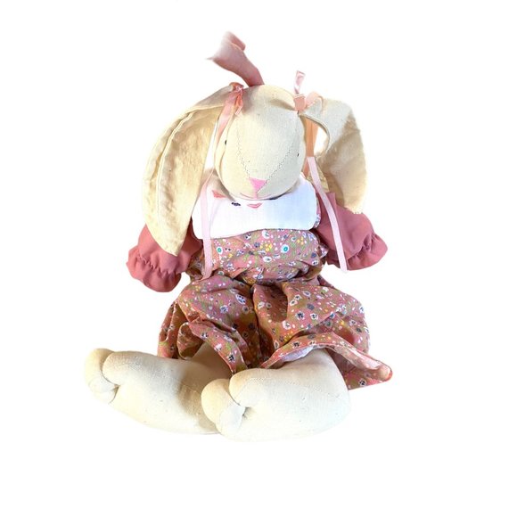 ABC Distributing | Toys | Vintage Cloth Country Bunny Girl Plush Pink ...